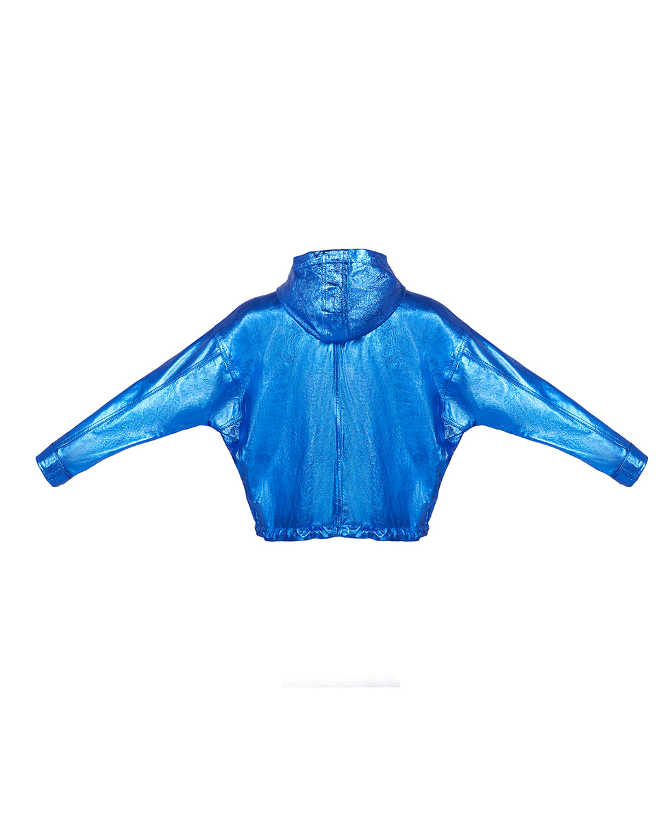 Chamarra de piel azul eléctrico ADA - Pieles Hanson